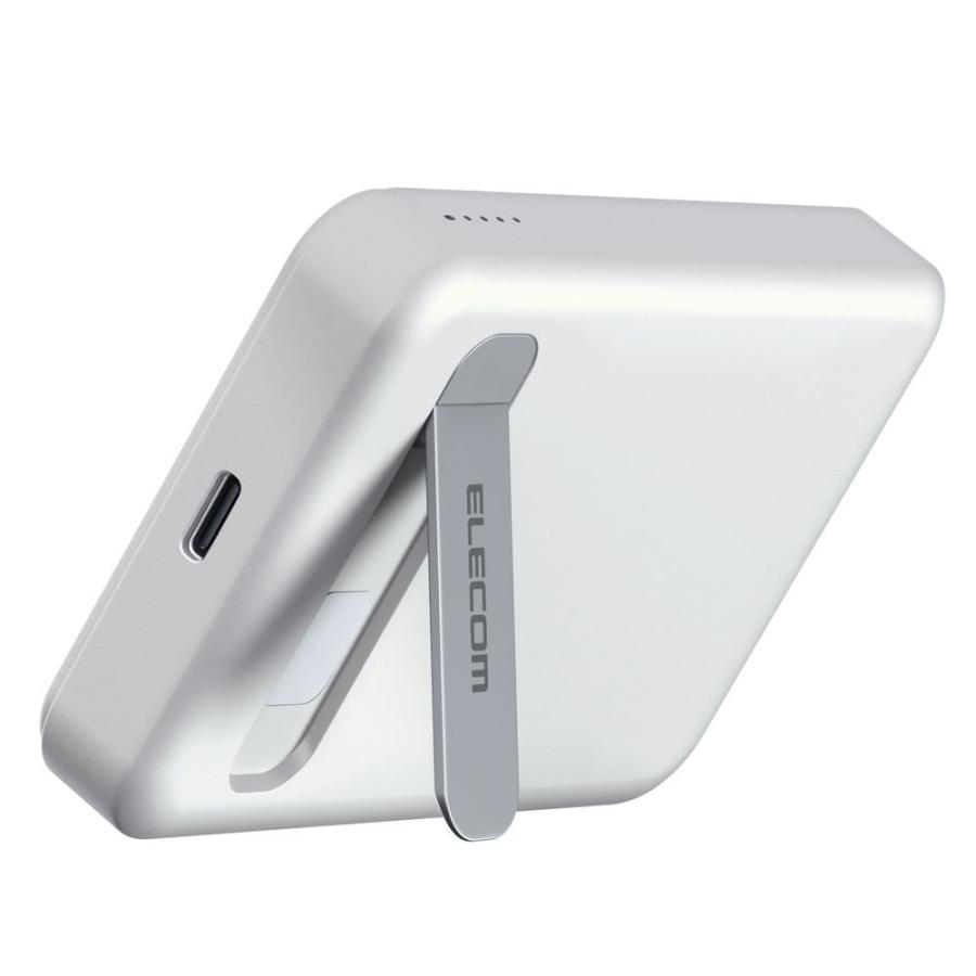 ELECOM エレコム MagSafe対応 ワイヤレスモバイルバッテリー 5000mAh スタンド付き(ホワイト) DE-C53-5000WH 返品種別A : Joshin web - 通販 ...