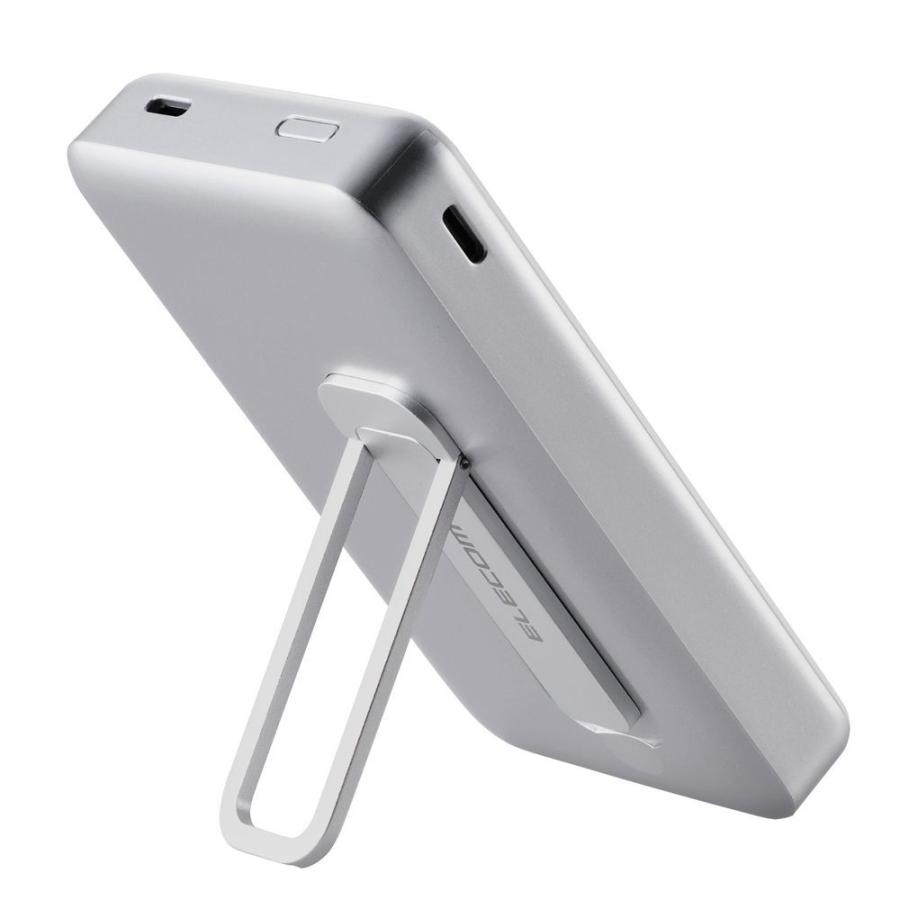 ELECOM エレコム MagSafe対応 ワイヤレスモバイルバッテリー 10000mAh 20W スタンド付き(ホワイト) DE-C54-10000WH 返品種別A : Joshin web ...
