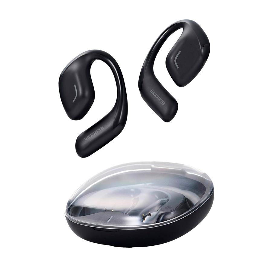 ELECOM エレコム 完全ワイヤレスBluetooth対応 オープンイヤー型イヤホン(スモーキーブラック) LBT-OWS01BK 返品種別 ...