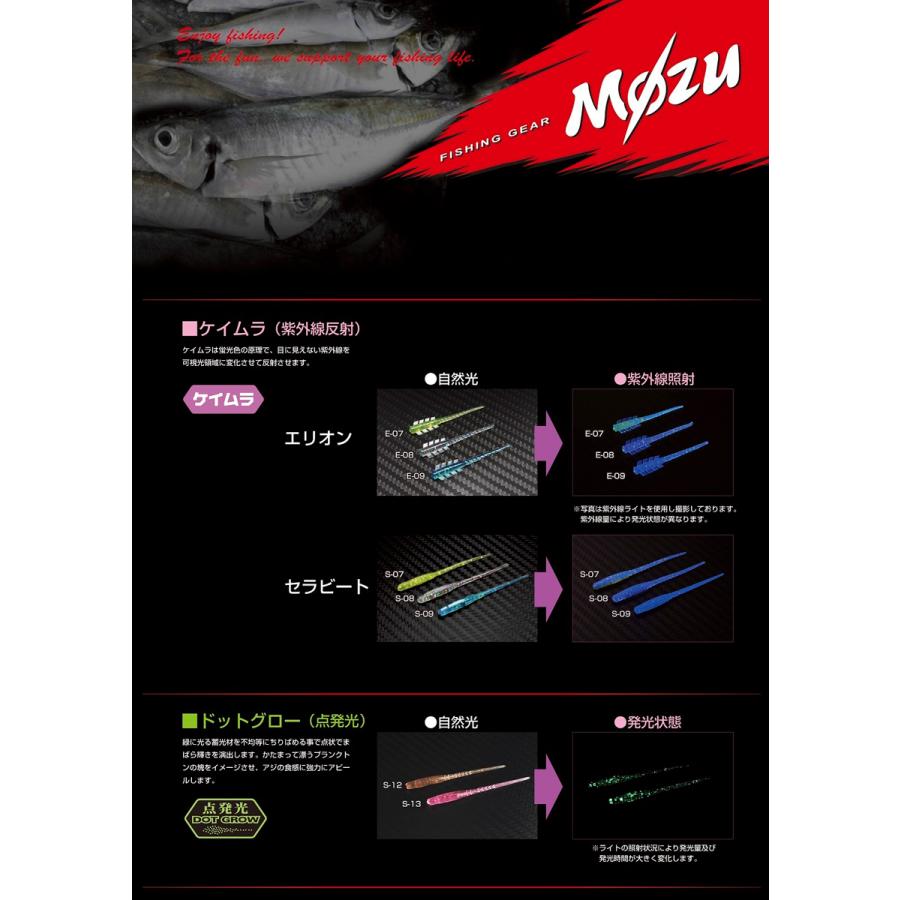 三蔵工業(Mozu) MOZUワーム クローバー 2.5インチ (CL-08 スターダストクリア/ ケイムラ)10本入 返品種別A : 4582443830605-36-58374 ...