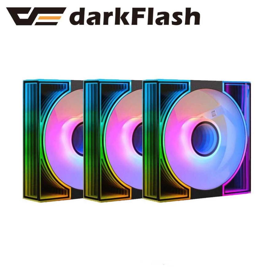 darkFlash インフィニティミラー搭載 120mm ARGB ケースファン 3個パック DM8 3 in 1(ブラック) DM8-USBLACK-3IN1PACK 返品種別B ...