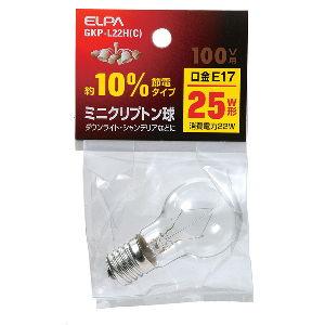 ELPA ミニクリプトン球 25W形 E17 クリア GKP-L22H(C) 返品種別A : 4901087174515-21-7845 : Joshin web - 通販 - Yahoo ...