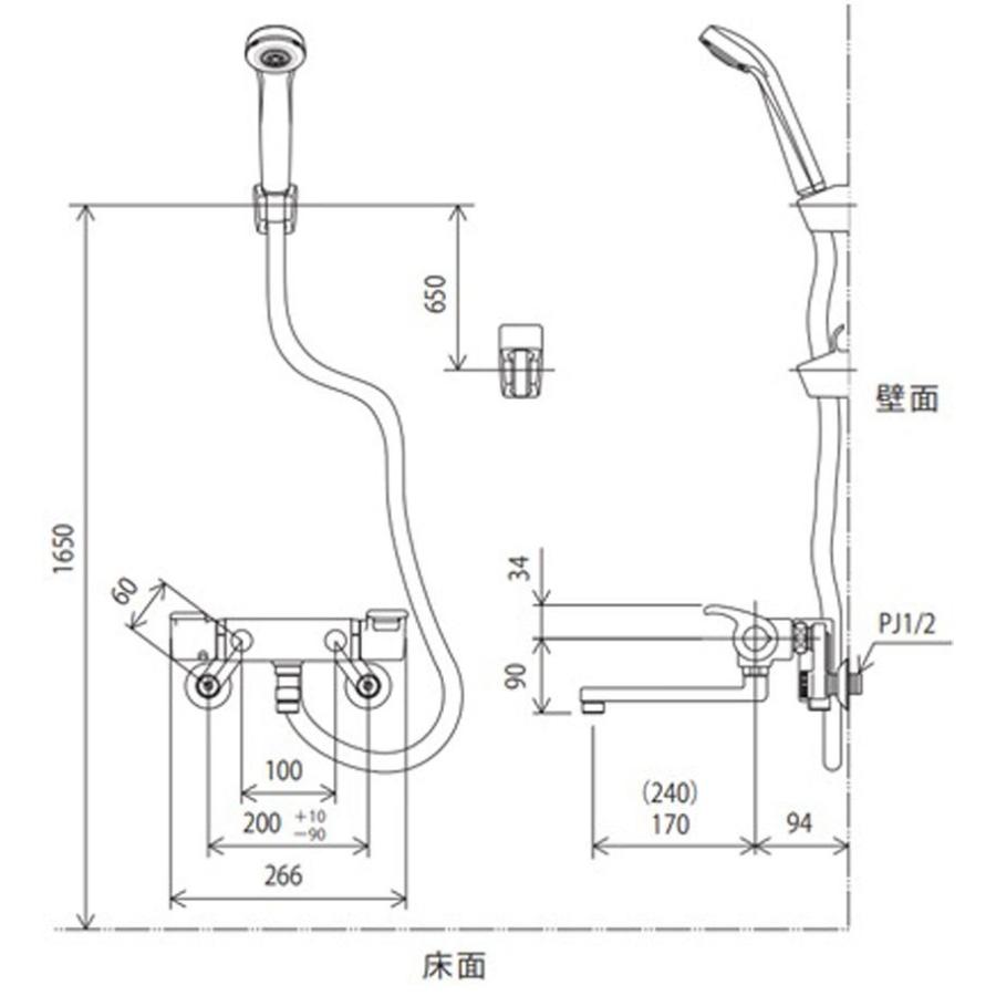 KVK 壁付き2穴 シャワー混合栓(浴室用) (水栓)KVK KF880T 返品種別B : 4952490215920-21-44679 : Joshin web - 通販 - Yahoo ...