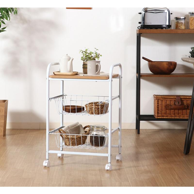 不二貿易 キッチンワゴン(ホワイト/ ナチュラル) FBC-01-1 15421 返品種別A : Joshin web - 通販 - Yahoo!ショッピング