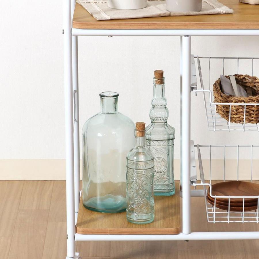 不二貿易 レンジワゴン(ホワイト/ ナチュラル) FBC-02-1 キッチンワゴン 15424 返品種別A : Joshin web - 通販 - Yahoo!ショッピング