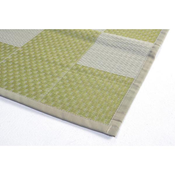 HAGIHARA(萩原) 丸洗いできる い草風カーペット PP柄上敷 江戸間6帖(261×352cm・グリーン) 矢倉(やくら) ラグマット PPマット ヤクラE6GRコソウ 返品種別A ...