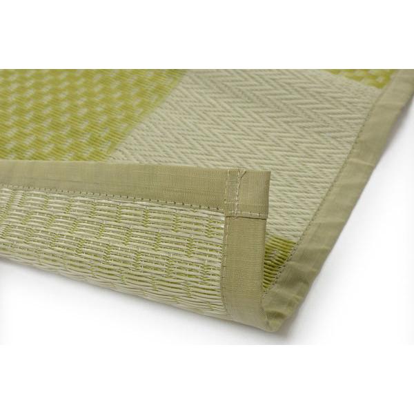 HAGiHARA HAGIHARA(萩原) 丸洗いできる い草風カーペット PP柄上敷 江戸間6帖(261×352cm・グリーン) 矢倉(やくら) ラグマット PPマット ヤクラE6GRコソウ ...