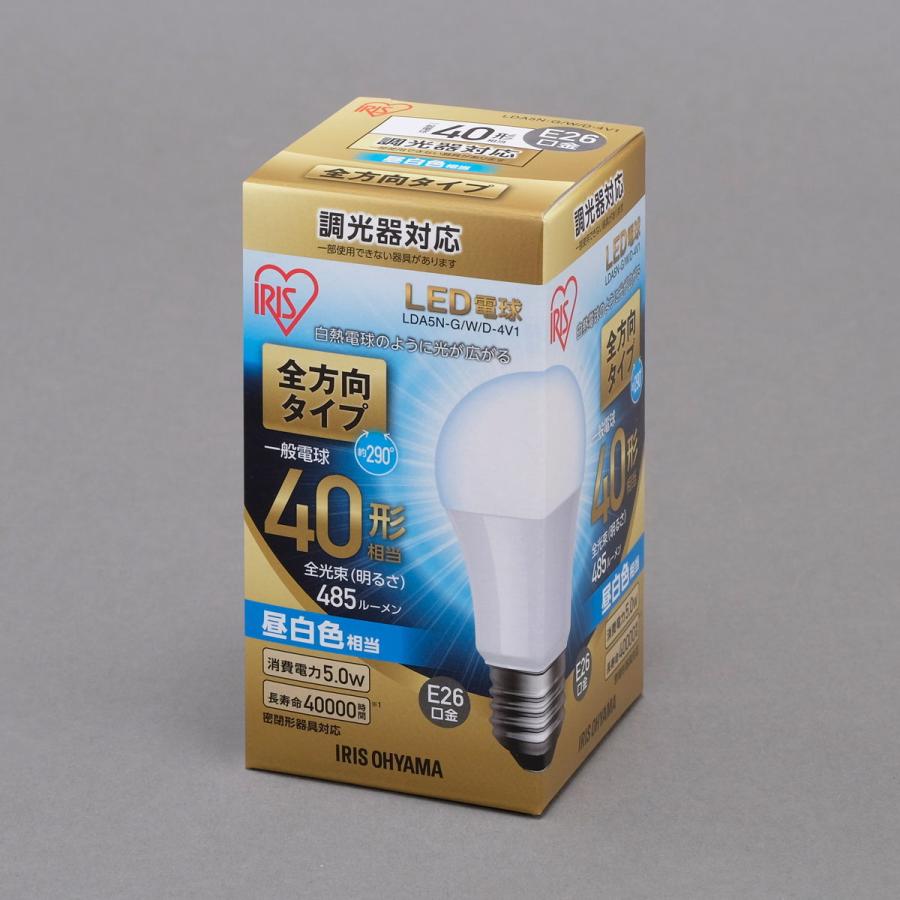 IRIS OHYAMA アイリスオーヤマ LED電球 一般電球形 485lm(昼白色相当) LDA5N-G/ W/ D-4V1 返品種別A ...