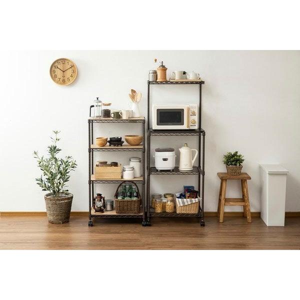 アイリスオーヤマ カラーメタルラック ウッドボード付き(ブラック)4段 IRIS CMM-55104Bブラツク 返品種別A :4967576446501-25-13031:Joshin web ...