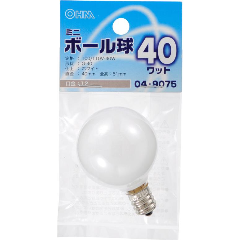 OHM オーム ミニ電球 40W E12 (ホワイト) LB-G4240-W 返品種別A : Joshin web - 通販 - Yahoo!ショッピング
