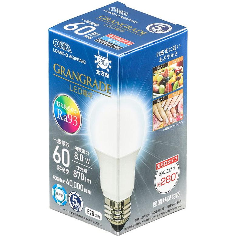 OHM オーム LED電球 一般電球形 870lm(昼光色相当) GRANGRADE LDA8D-G AG6/ RA93 返品種別A : Joshin web - 通販 - Yahoo!ショッピング