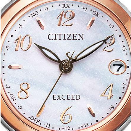 CITIZEN シチズン (国内正規品)エクシード Titania Happy Flightエコ・ドライブ電波 レディースタイプ ES9474 ...