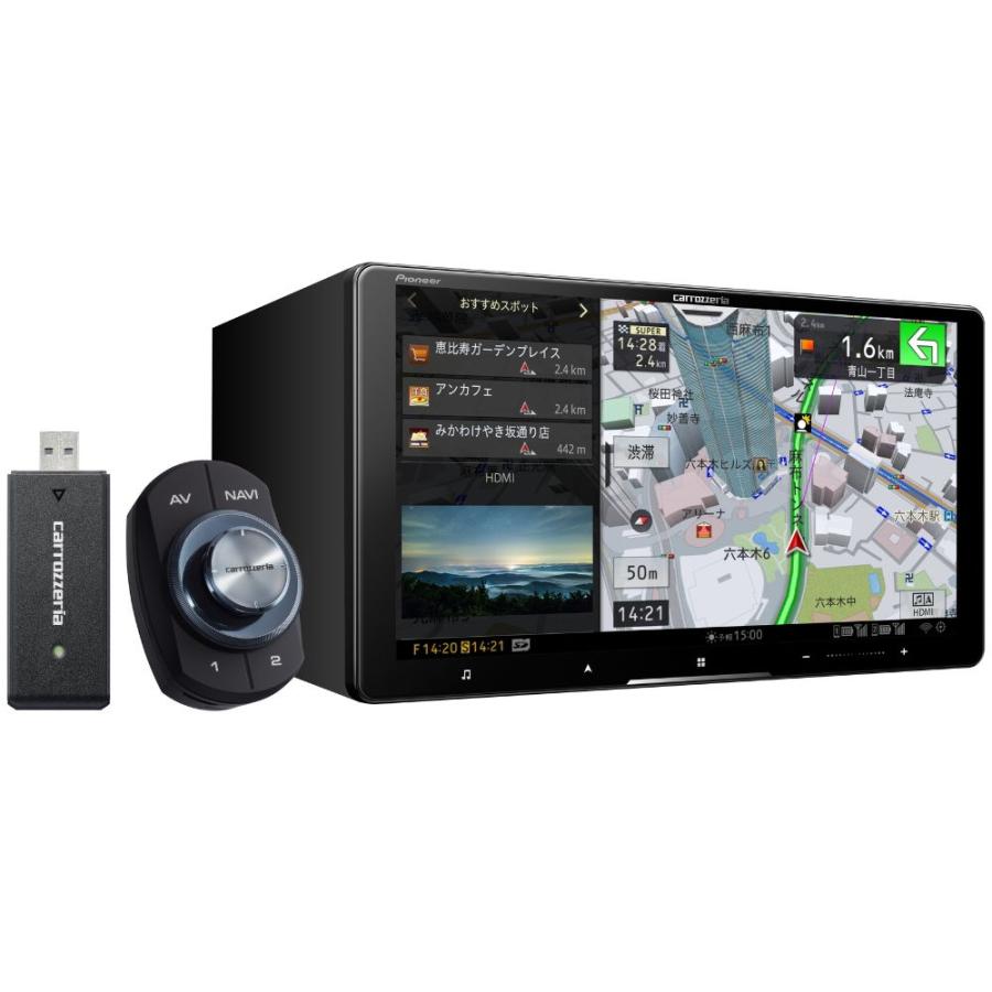 Pioneer パイオニア 9V型HD/TV/DVD/CD/Bluetooth/USB/SD/チューナーAV一体型メモリーナビゲーション ネットワークスティックセット AVIC-CQ912IV ...