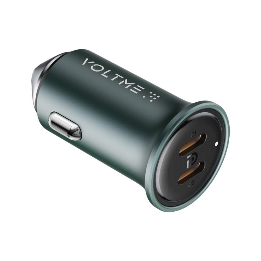 VOLTME(ボルトミー) PD対応 30W出力 USB-C×2ポート 車載用充電器(深緑) Cazo D2027 返品種別A ...