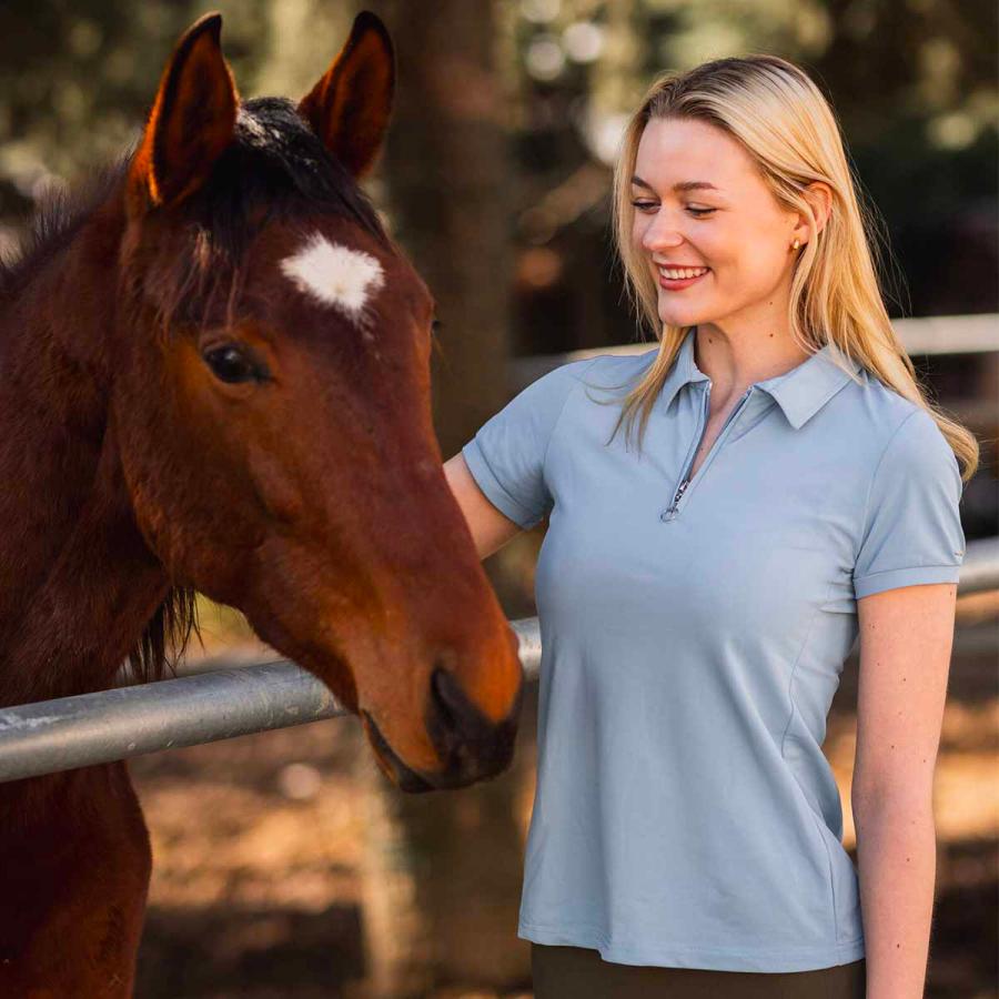 乗馬用品 horze ウィロー ジップシャツ 半袖 レディース 乗馬用品 horze ウィロー ジップシャツ 半袖 レディース