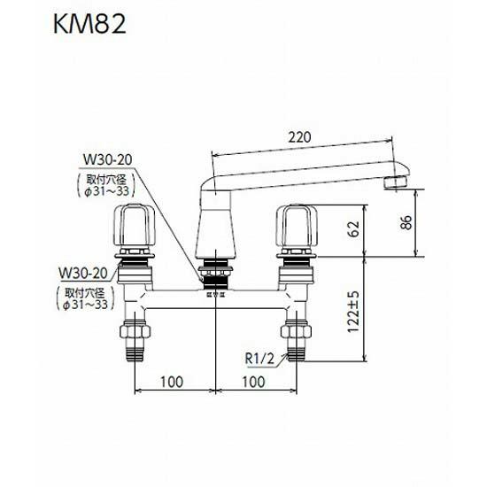 KVK 浴室用 KM82 2ハンドル混合栓 :KM82:ジュールプラスYahoo!店 - 通販 - Yahoo!ショッピング