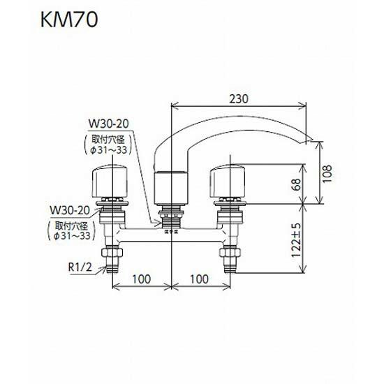 KVK 浴室用 KM70 2ハンドル混合栓 : ジュールプラス・ワン - 通販 - Yahoo!ショッピング