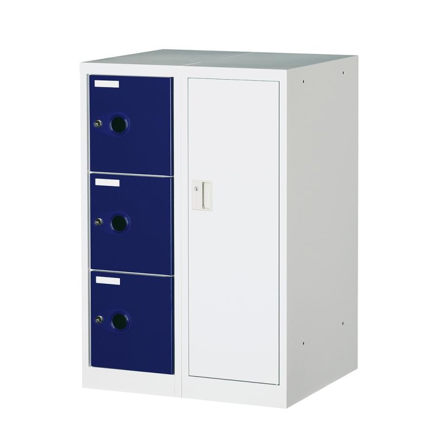 フリーボックス カラーボックス 3段 オフィスロッカー 青 シリンダー錠 アルプススチール 日本製 FB3-B 法人個人事業者様向け商品 ...