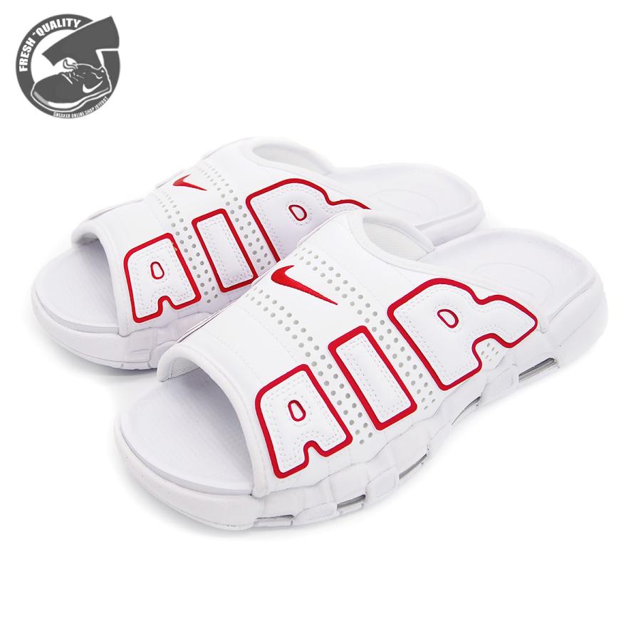 NIKE ナイキ ウィメンズ エア モア アップテンポ スライド ホワイト/ホワイト/ユニバーシティ レッド WMNS IR MORE ...