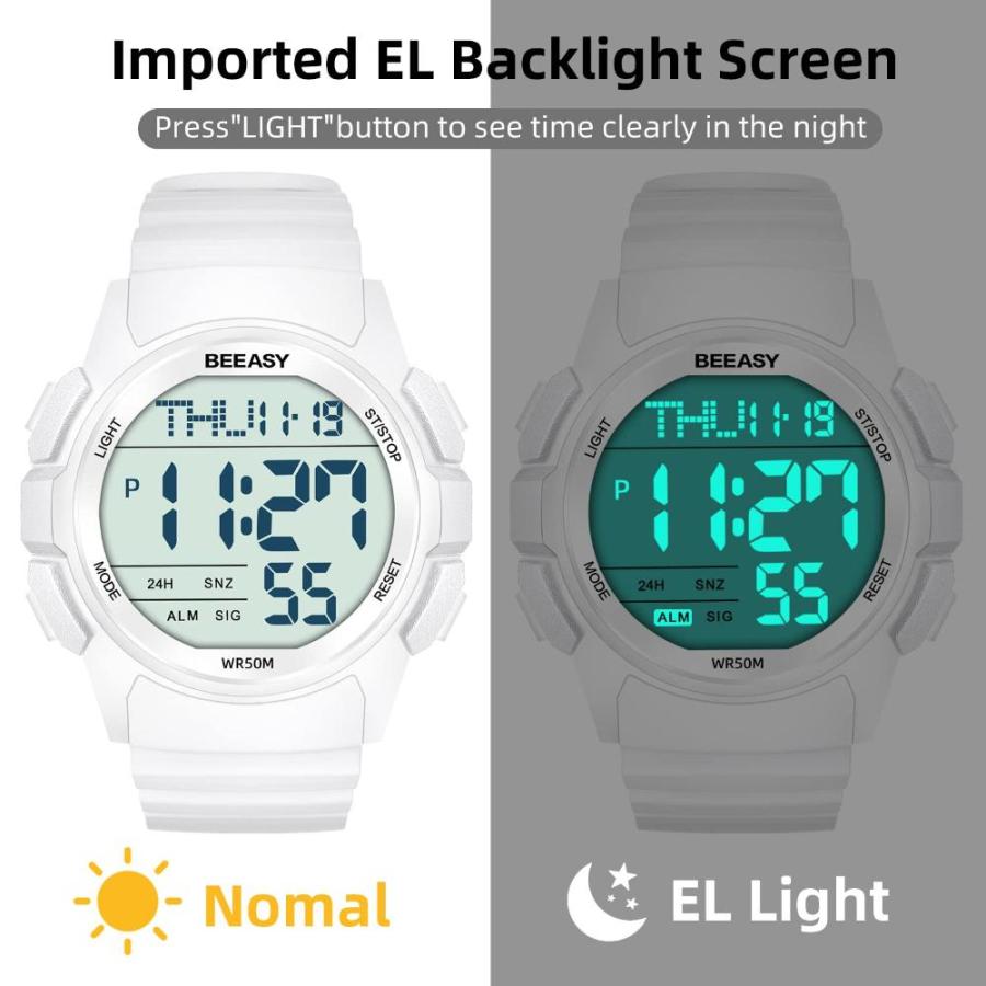 BEEASY Men Digital Sports Watch,Waterproof Watch with Stopwatch ...