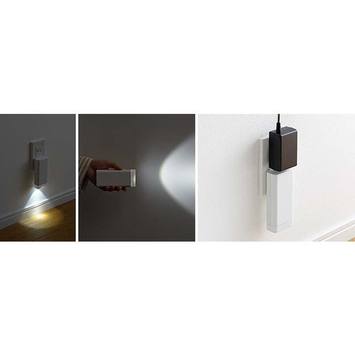 ツインバード センサーライト プラグ式 廊下 足元灯 屋内 停電センサーLEDサーチライト LS-8557W : JOYライト - 通販 ...