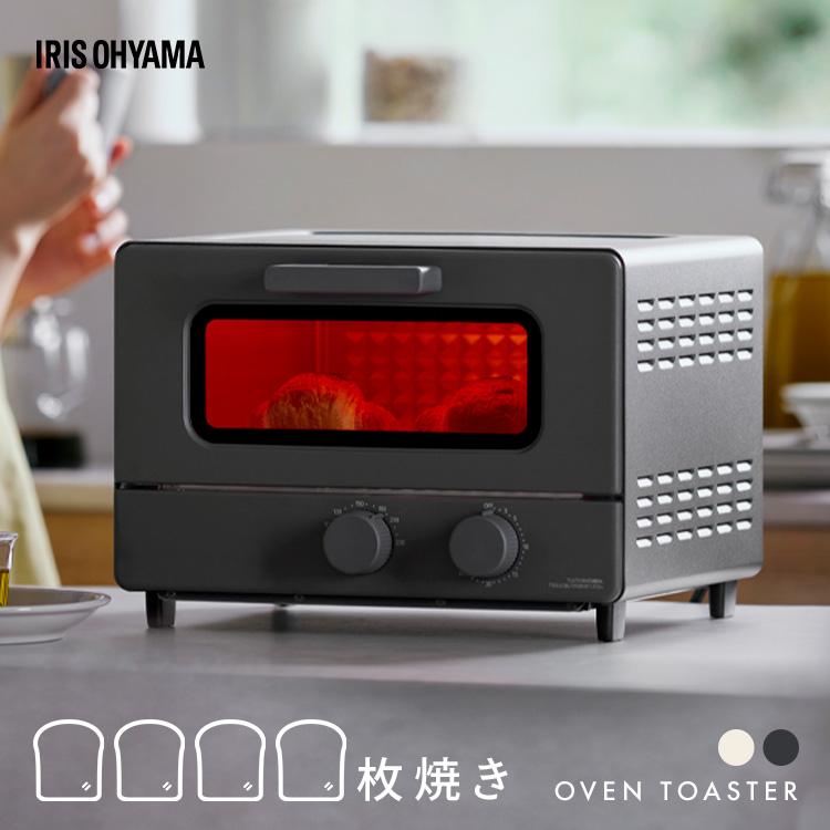 IRIS OHYAMA トースター オーブントースター 2枚焼き 4枚焼き おしゃれ かわいい 角皿付き 80℃ 230℃ 無段階調整 タイマー付き 新生活 アイリスオーヤマ EOT-201 ...