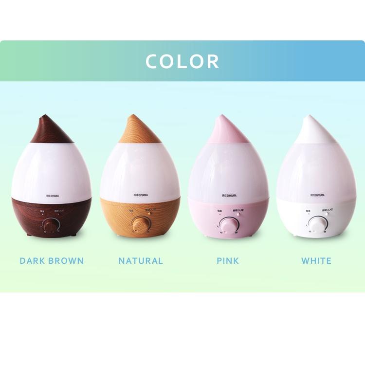 IRIS OHYAMA 加湿器 おしゃれ 卓上 コンパクト 超音波式 かわいい しずく型 オフィス インテリア 超音波加湿器 4.0L PH-U40 ホワイト ピンク アイリスオーヤマ (D ...