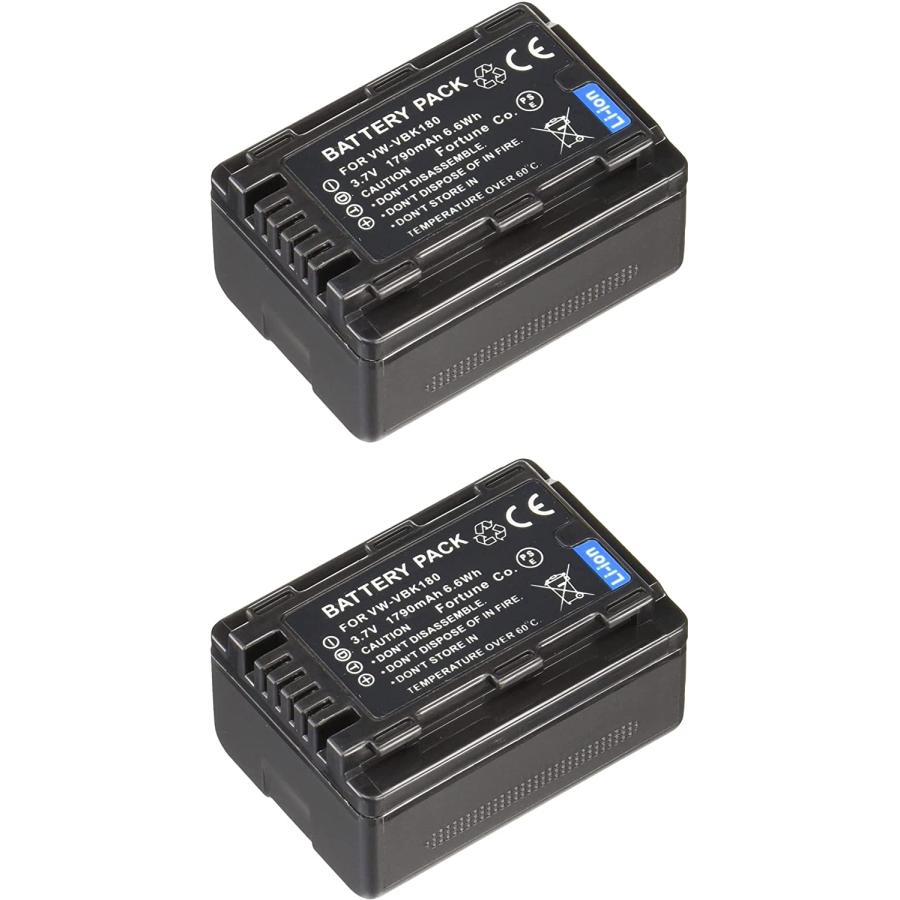 2個 PanasonicパナソニックVW-VBK180-KバッテリーVW-VBK180互換 HC-V700M HC-V600M HC ...