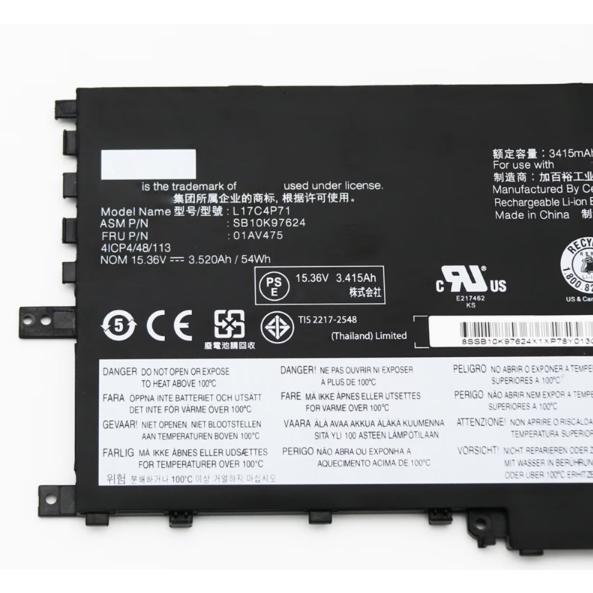 新品レノボL17C4P71 電池・Lenovo/ThinkPadノートパソコン互換 54Wh/3520mAh X1 Yoga 2nd ...