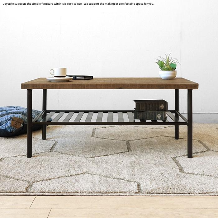幅90cm、110cm パイン古材 スチール ビンテージ家具 リビングテーブル : JOYSTYLE interior - 通販 - Yahoo!ショッピング