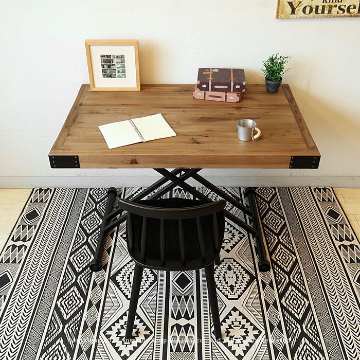 アウトレット展示品処分 リフティングテーブル リフトテーブル 昇降テーブル デスク LDテーブル 幅110cm パイン古材 ブラックアイアン ビンテージ レトロ : JOYSTYLE ...