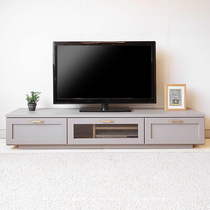 テレビ台 ローボード 開梱設置配送 幅180cm グレー スモーキーグレー 凹凸感のあるモダンデザイン テレビボード カントリーモダン調 : JOYSTYLE interior - 通販 ...