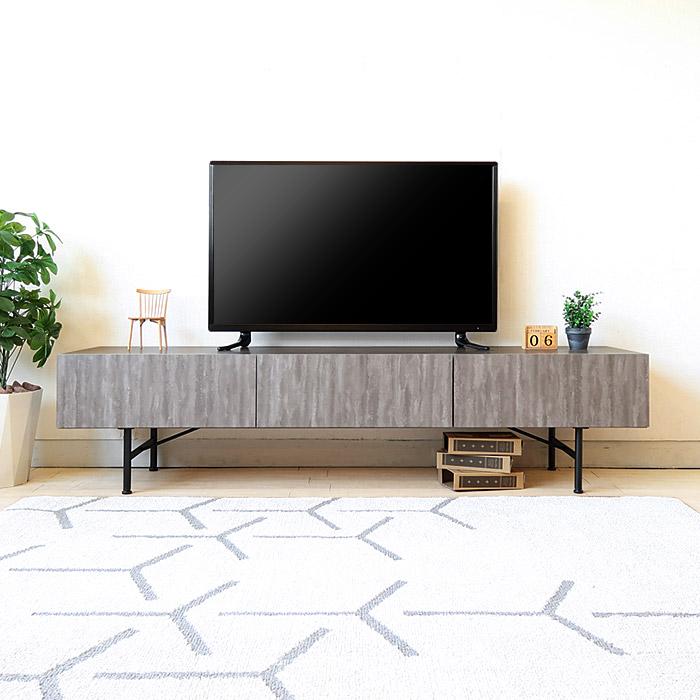テレビ台 テレビボード 幅180cm 150cm 石目調 開梱設置配送 グレー モノトーン クールモダン スチール脚 : JOYSTYLE interior - 通販 - Yahoo!ショッピング