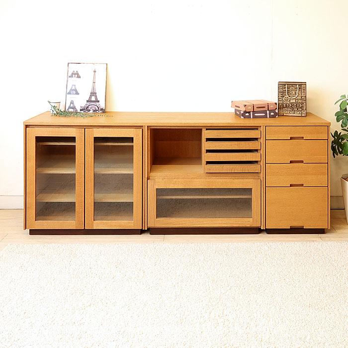 Easy Life アウトレット展示品処分 関家具 イージーライフ トリオ サイドボード チェスト モダンデザイン リビングボード システム収納 開梱設置配送 幅180cm オーク材 ...