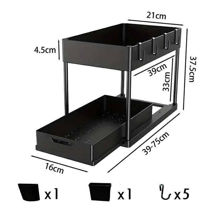 シンク下収納スライドラック 2台セット ブラック シンク下収納ラック シンク下スライドラックスリムラック キッチンラックDAJ-X : Jp-Buy - 通販 - Yahoo!ショッピング