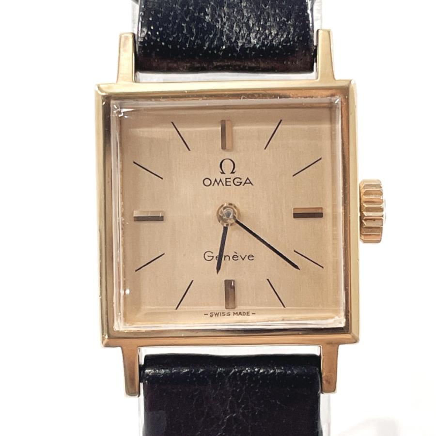 OMEGA オメガ 腕時計 511321 ジュネーブ ステンレススチール/レザー ゴールド 手巻き スクエア ヴィンテージ : JP ...