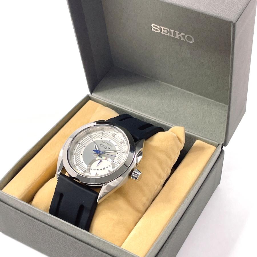 SEIKO（セイコー） 腕時計 5M54-0AB0 アークチュラ キネティック ステンレススチール/ラバー シルバー/ブラック クオーツ 保存 ...