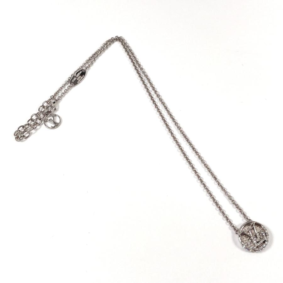 LOUIS VUITTON ルイヴィトン ネックレス M69641 コリエ L to V メタル/ラインストーン シルバー アクセサリー ...