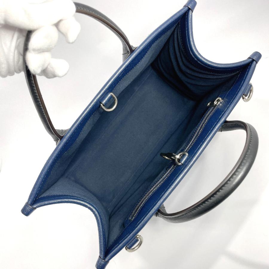 グッチ GUCCI トートバッグ ハンドバッグ 701737 インターロッキングG コットン/レザー ネイビー ウェブストライプ ...