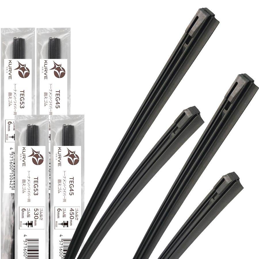 トヨタ ワイパーゴム 2組4本セット トーナメントワイパー用 530mm 450mm カリーナ サイノス ラッシュ インプレッサ ビーゴ スイフト アコード トルネオ 他 TG5345S2 ...