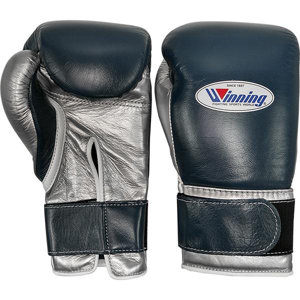 12オンス MS-400B-NVYSLV2 ウイニング ボクシンググローブ マジックベルト式 winning boxing gloves ...