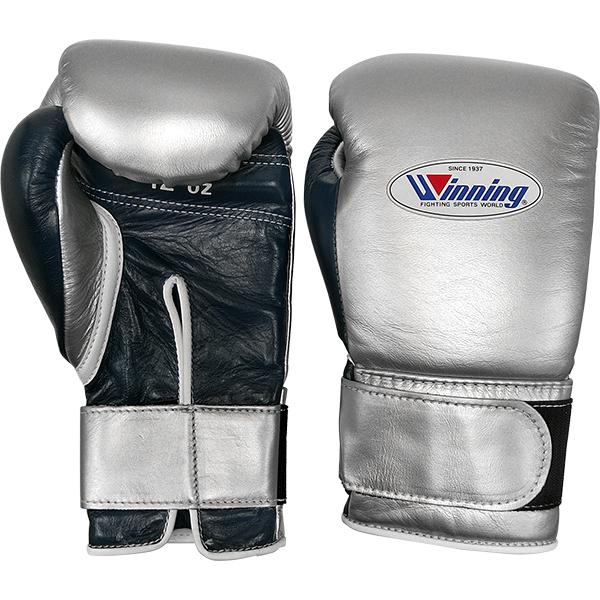 12オンス MS-400B-SLVNVY1 ウイニング ボクシンググローブ マジックベルト式 winning boxing gloves ...