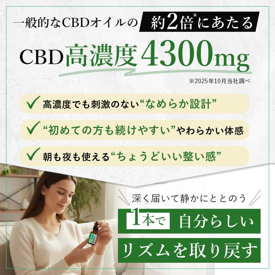 HEMP LEAD（ヘンプリード） CBDオイル 高濃度 4300mg 10g ミントフレーバー 日本製 国内製造 テルペン配合 MCTオイル ...