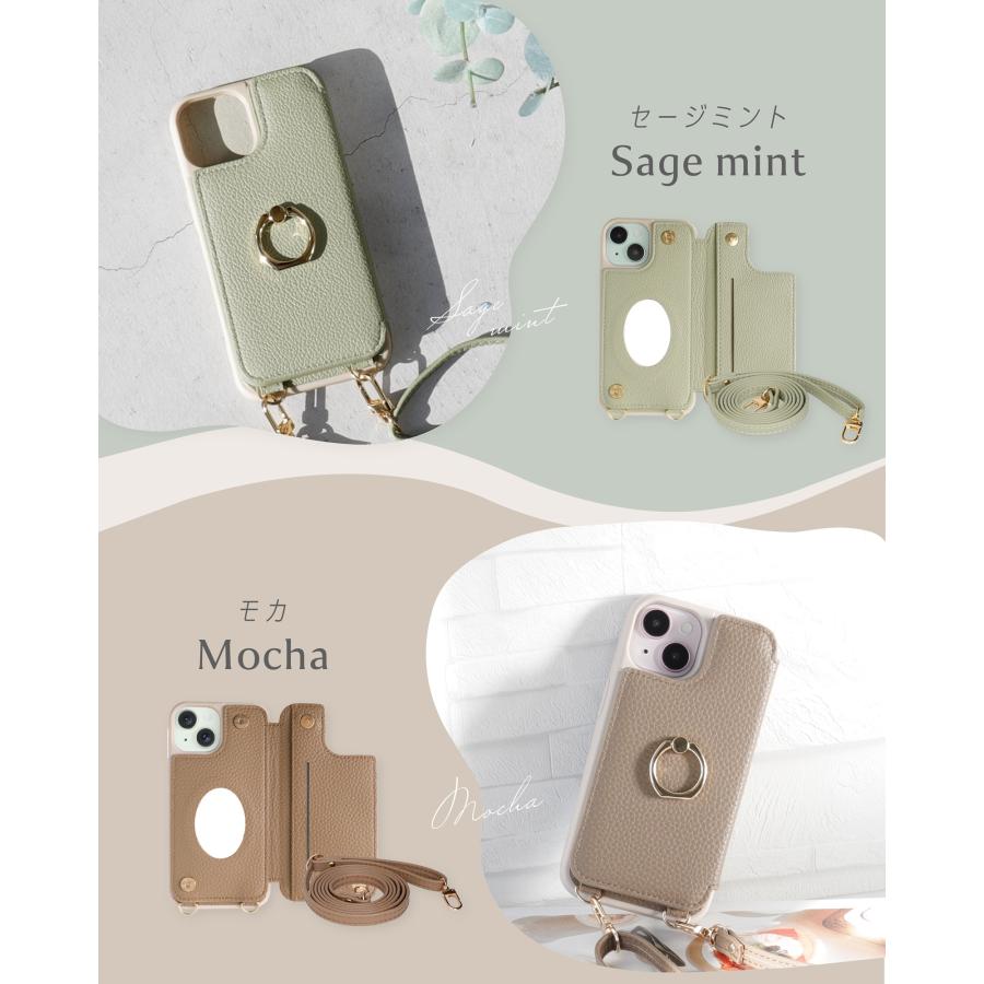iPhone16 ケース ショルダーストラップ リング付き iPhone15 iPhone14 スマホケース iPhone13 12 12Pro SE3 : MINTY - 通販 ...