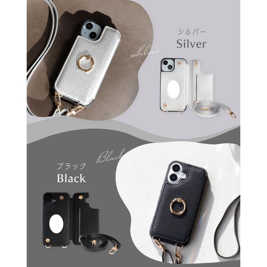 iPhone16 ケース ショルダーストラップ リング付き iPhone15 iPhone14 スマホケース iPhone13 12 12Pro SE3 : MINTY - 通販 ...