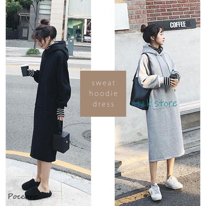 パーカーワンピース ワンピース レディース パーカー 長袖 ミモレ丈 秋 冬 体型カバー スエット 無地 ルームウェア 裏起毛 ゆったり 着回し ロングワンピース : 宇美屋雑貨 - 通販 ...