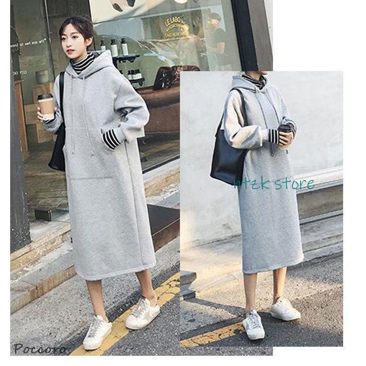 パーカーワンピース ワンピース レディース パーカー 長袖 ミモレ丈 秋 冬 体型カバー スエット 無地 ルームウェア 裏起毛 ゆったり 着回し ロングワンピース : 宇美屋雑貨 - 通販 ...