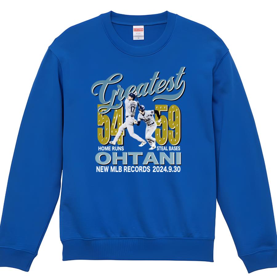 大谷トレーナー大谷スウェット 大谷グッズ 大谷翔平 メンズ ドジャース 大きいサイズ 3l MLB 新記録 ホームラン 54 盗塁 59 : swt-la-ohtani-54-59-3 ...