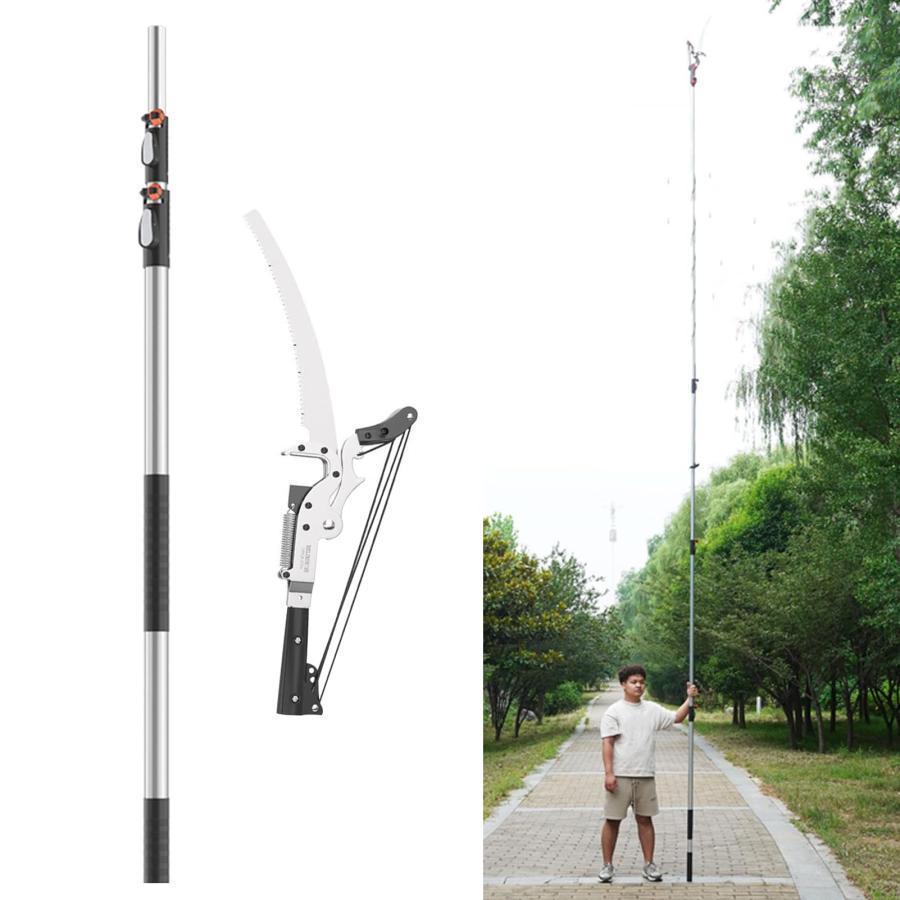 超軽量伸縮式高枝鋏 高枝切りバサミ 3M 5M 6M 剪定ばさみ 枝切り鋏 SK5高級炭素刃 高枝切りノコギリ園芸 はさみ 鋸付き 切断径40mm 強力 剪定バサミ太枝切鋏 果 ...