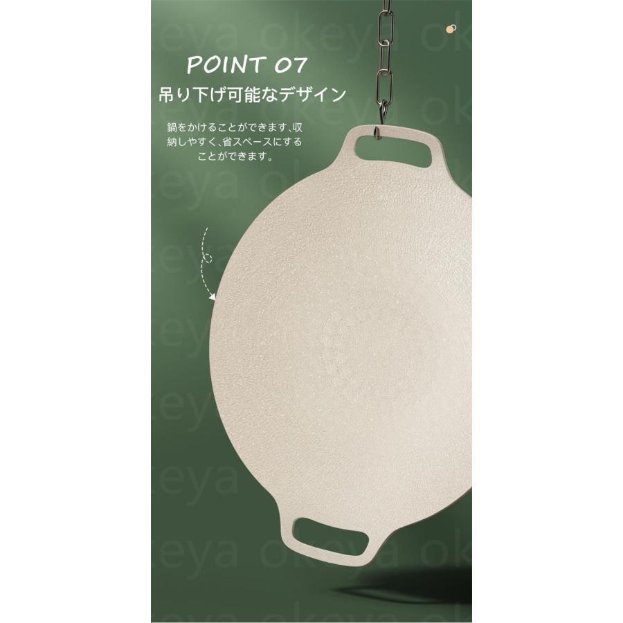 ラウンドグリドルパン 丸型 30cm 34cm 36cm 38cm 直火/ガス/IH対応 軽量アルミ合金 グリルパン グリルプレート マルチ フライパン アウトドア ...